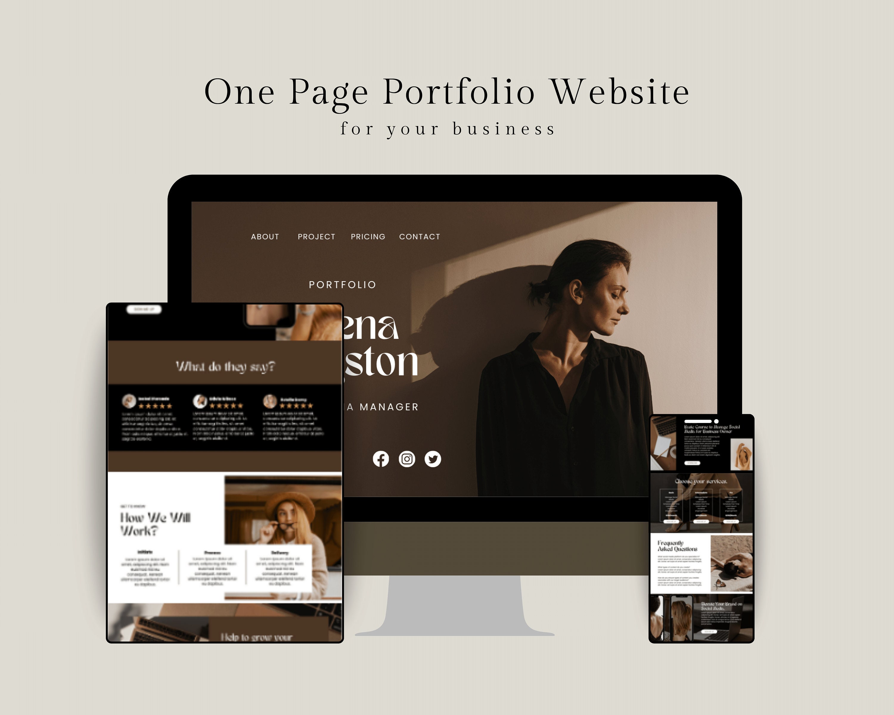 Portfolio Website Template for Social Media Manager Business Sales ...