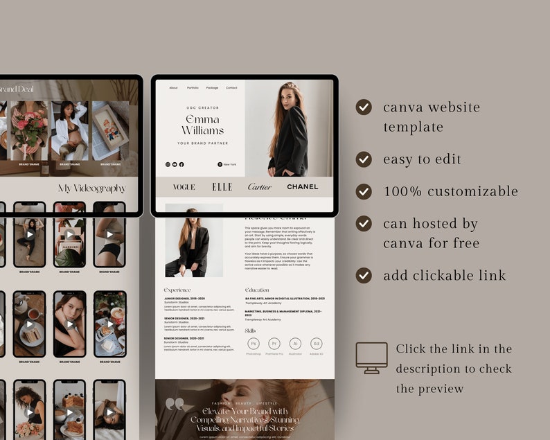 UGC Creator Portfolio Website Template Content Creator Landing Page UGC ...