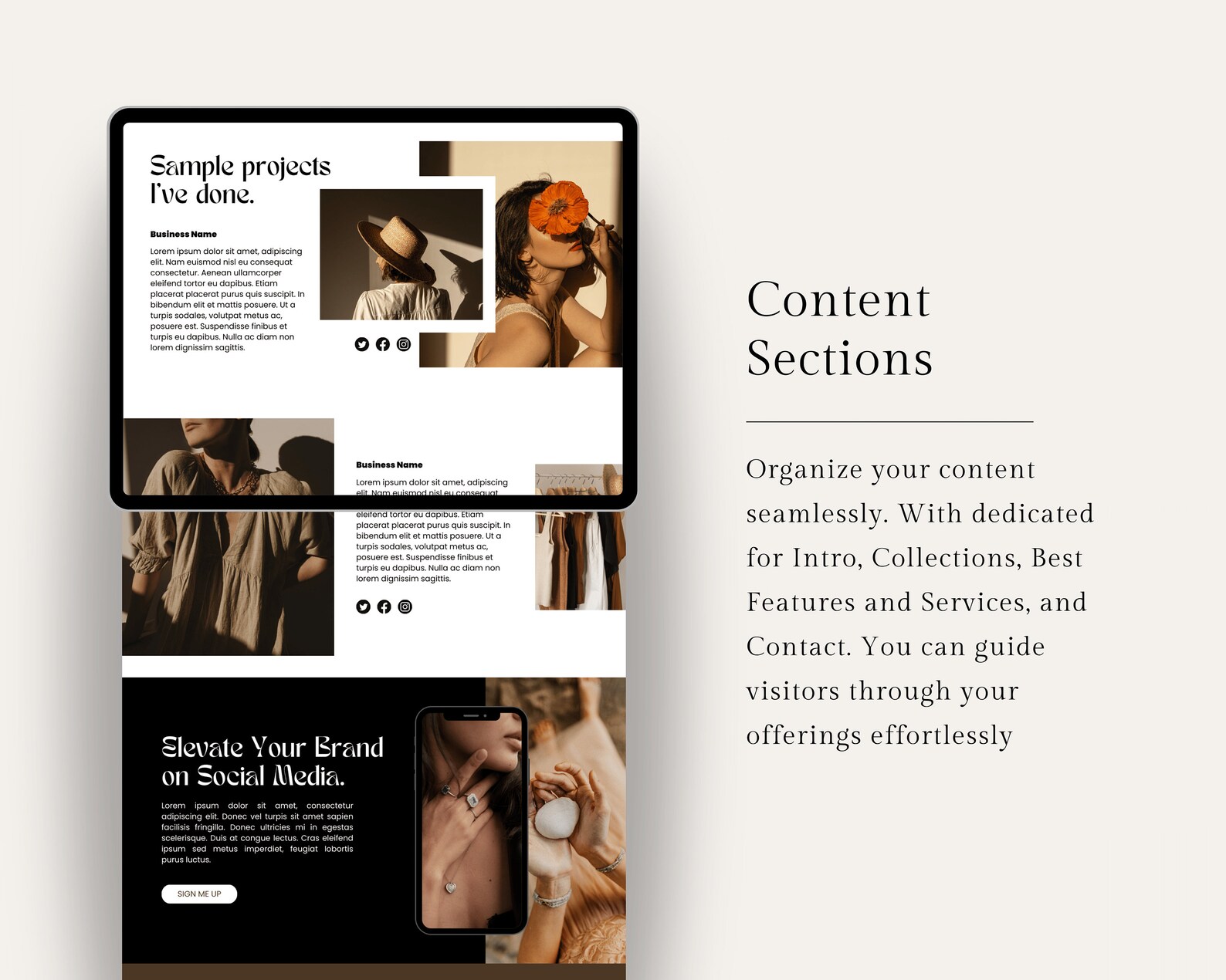 Portfolio Website Template for Social Media Manager Business Sales ...