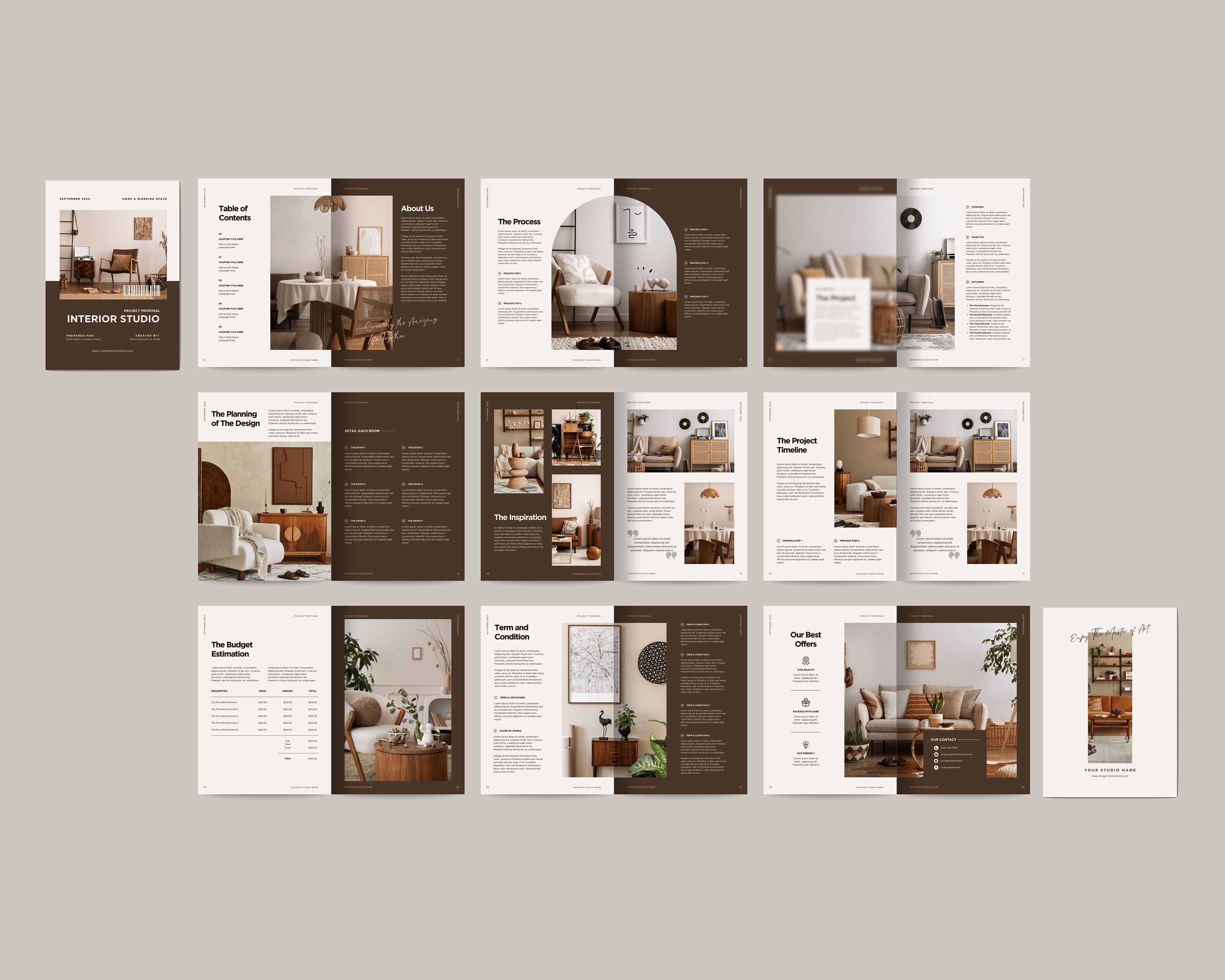 Minimal Interior Design Proposal Template Simple Small Business ...