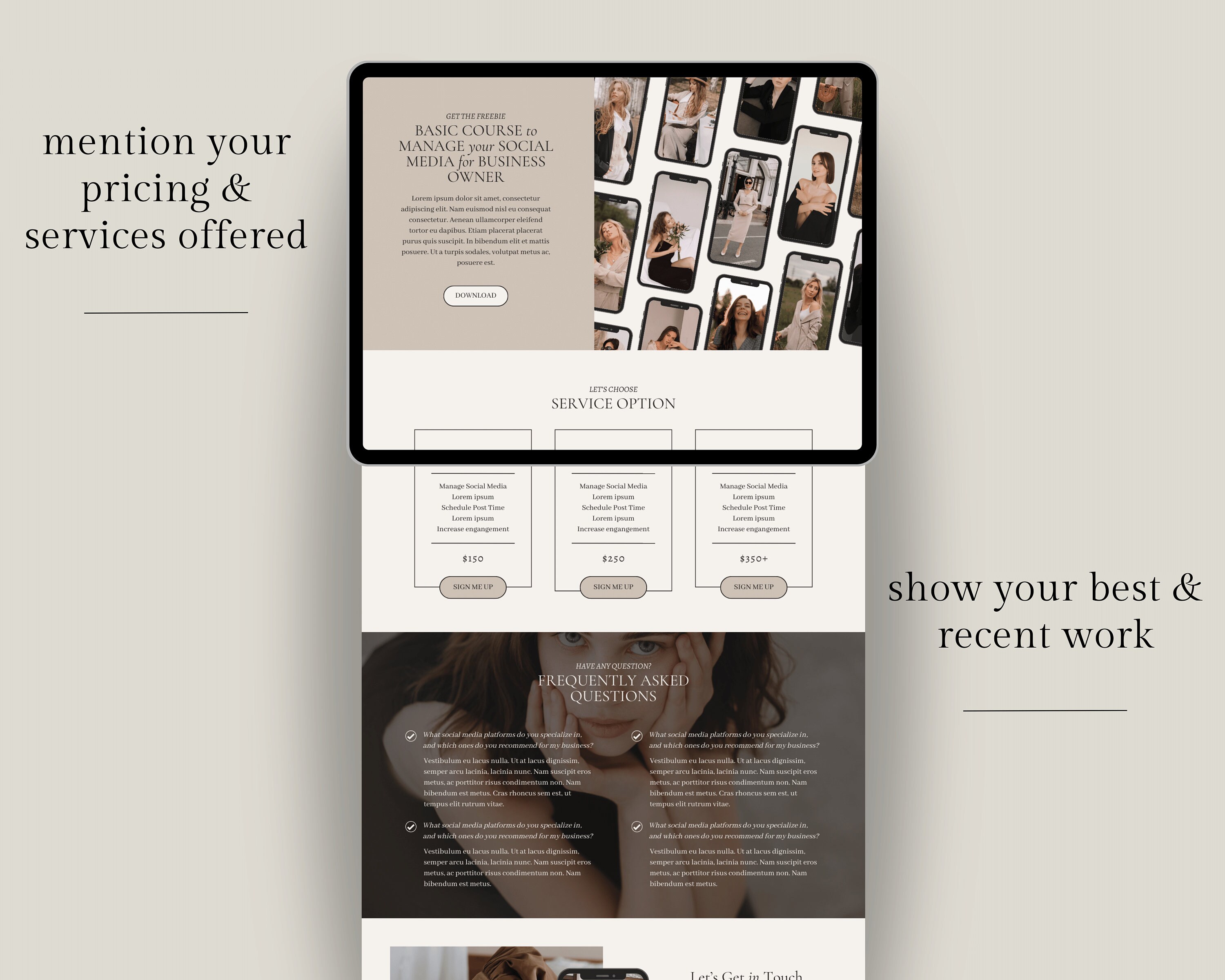 Portfolio Website Template for Social Media Manager Business Sales ...