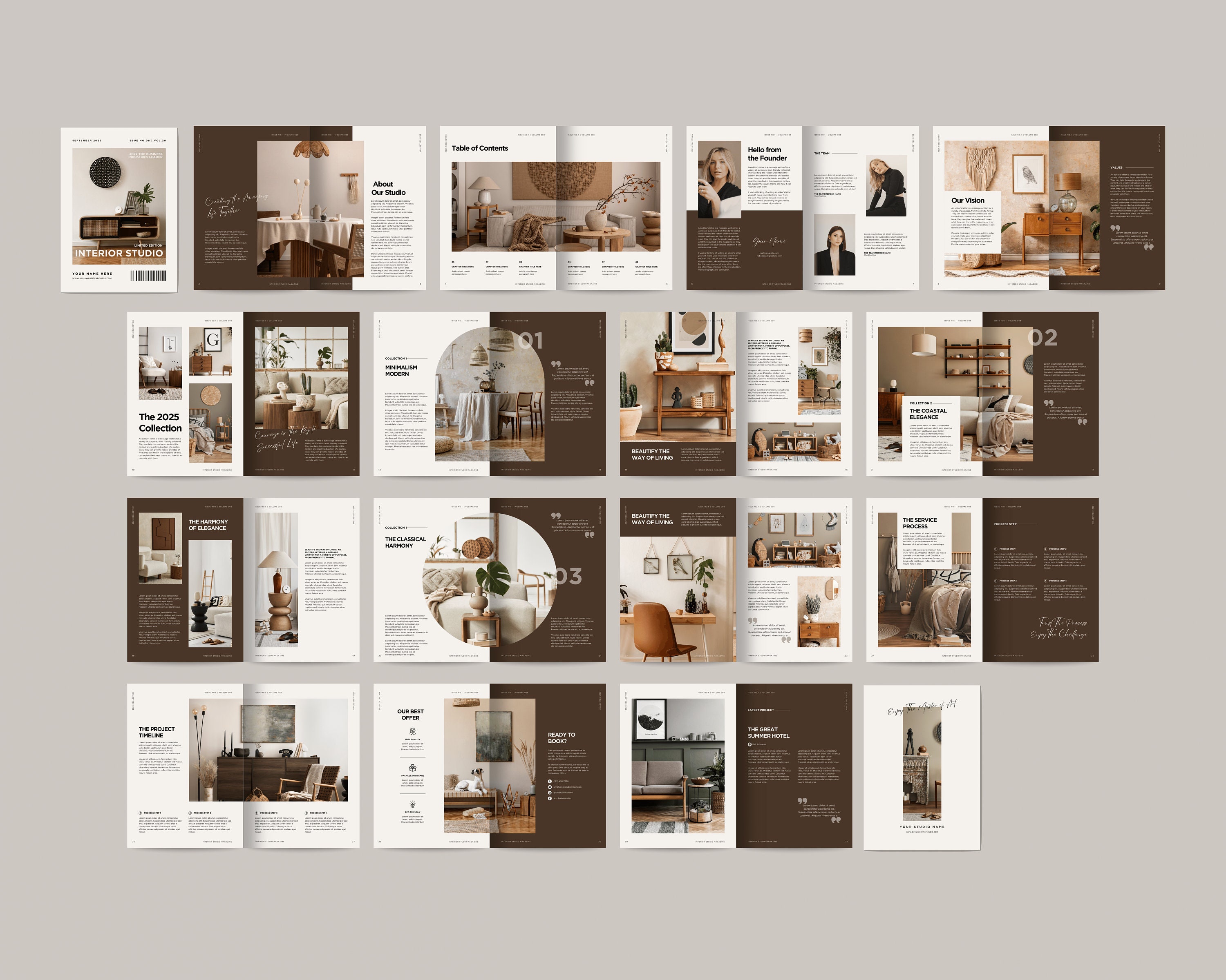 Minimal Interior Design Studio Lookbook Template Client Welcome Book ...