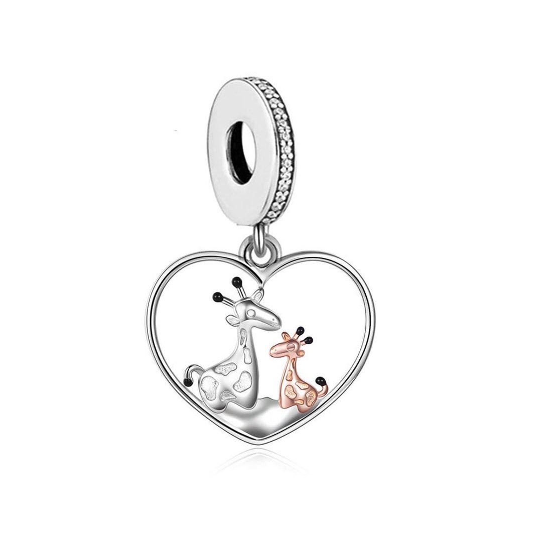 Giraffe Mum Daughter Son Love Heart Charm Family Couple Child Pandora ...