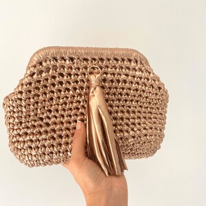 Metallic Raffia Bag Gold Raffia Clutch Evening Pouch Bag - Etsy