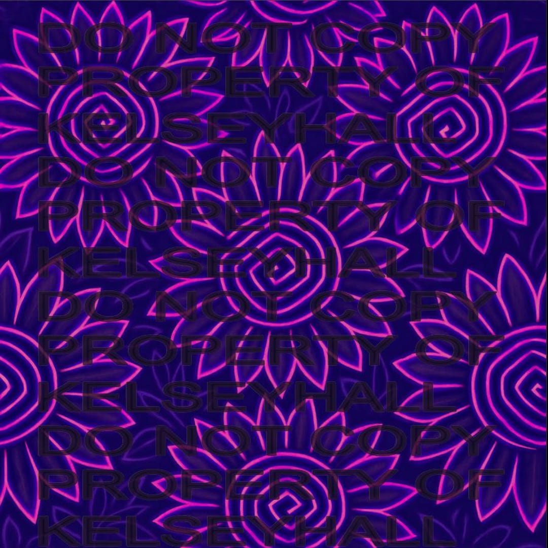 Neon Trippy UV Reactive Seamless Hippie Sunflower Design - Etsy