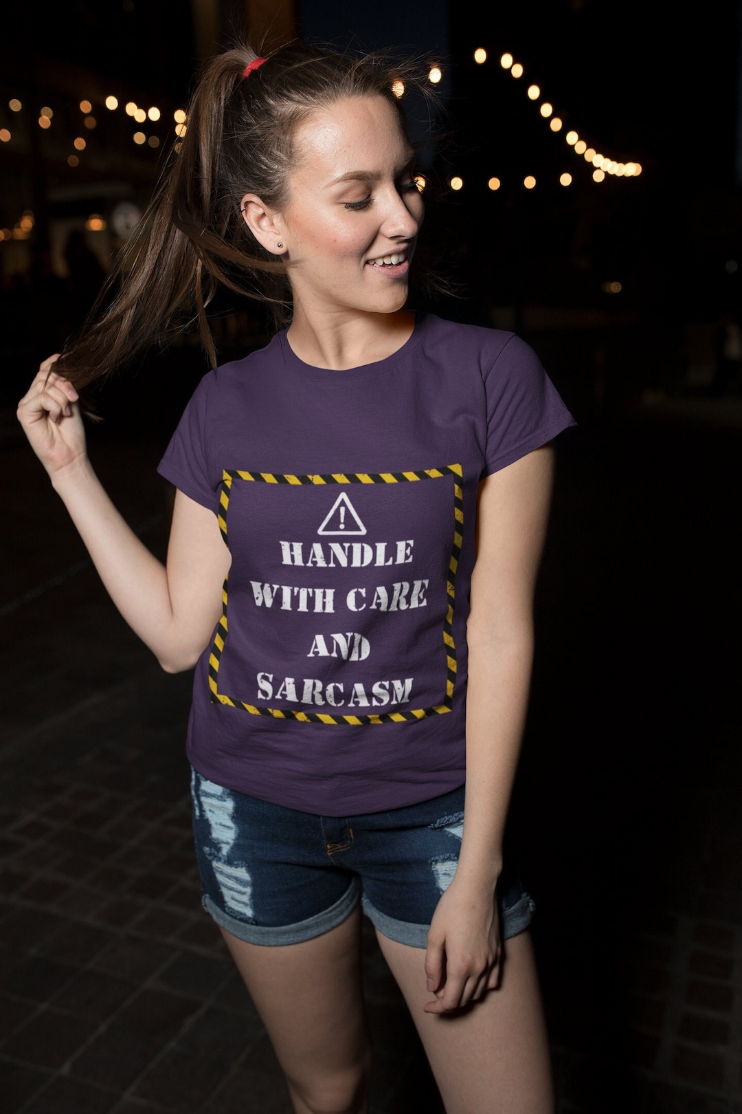 Funny Warning Sign Design Women's Softstyle T-shirt Sarcasm Humor Women ...