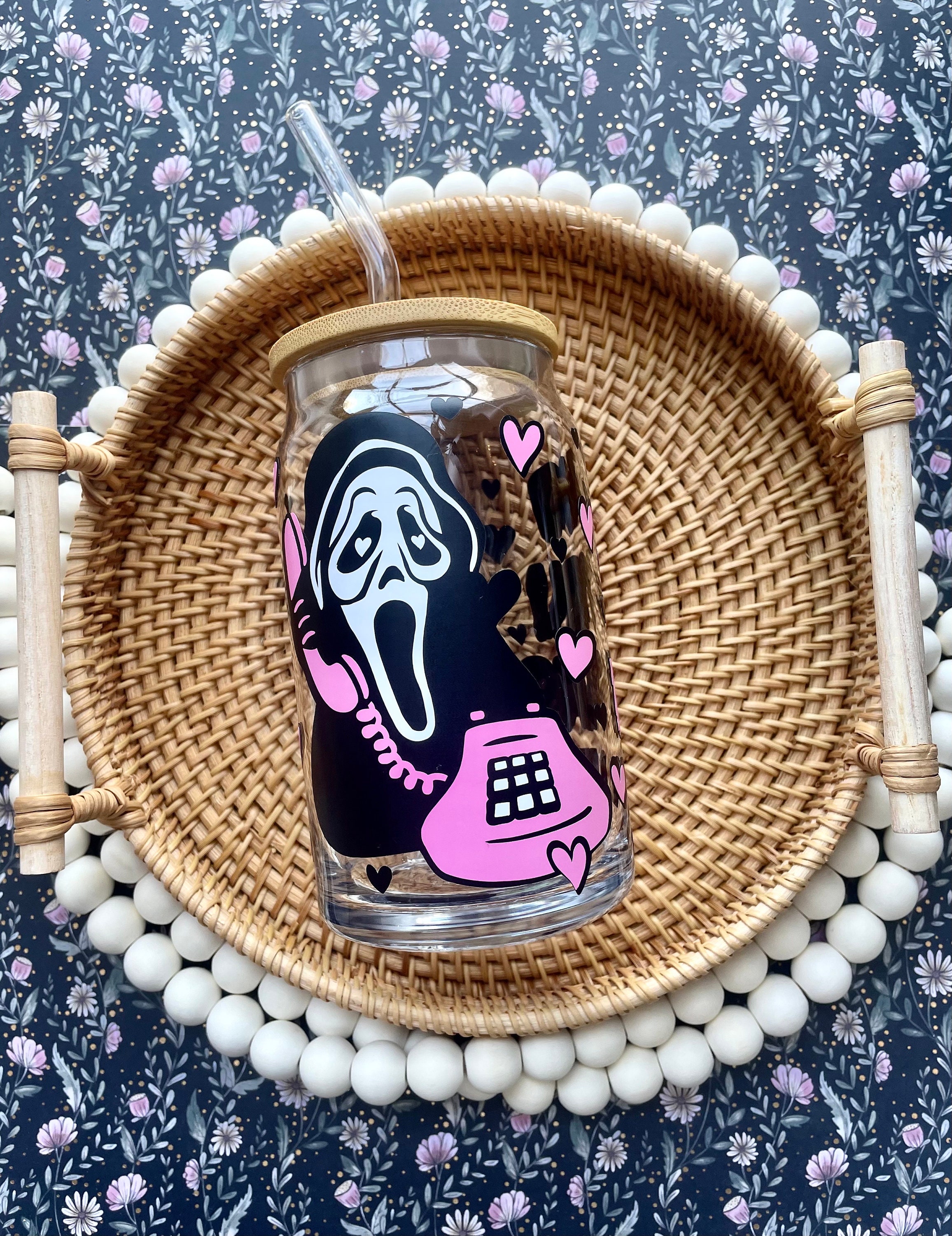 Scream Glass Can Cup Spooky Glass Glass Can Cup Ghost - Etsy