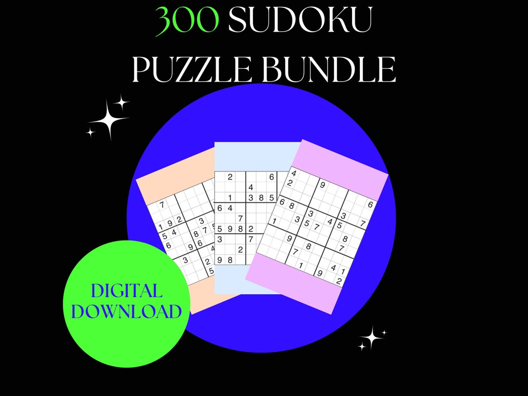 300 Sudoku Puzzle Bundle, Sudoku Printable, Sudoku Printable Puzzle ...