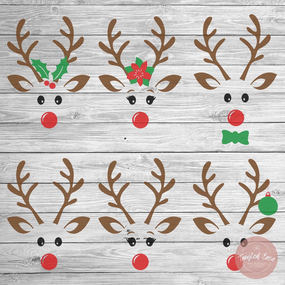 Reindeer Face SVG | Christmas Svg | Reindeer Svg | Chrismtas Reindeer ...