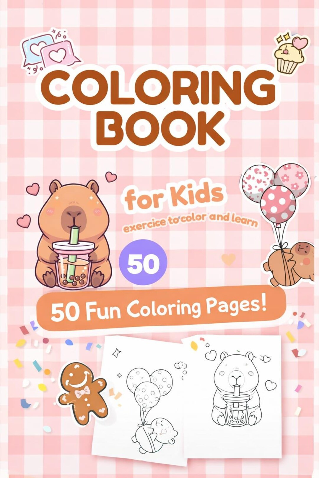 50 Pages Coloring Book PDF for Kids Fun & Relaxing Printable Pages ...