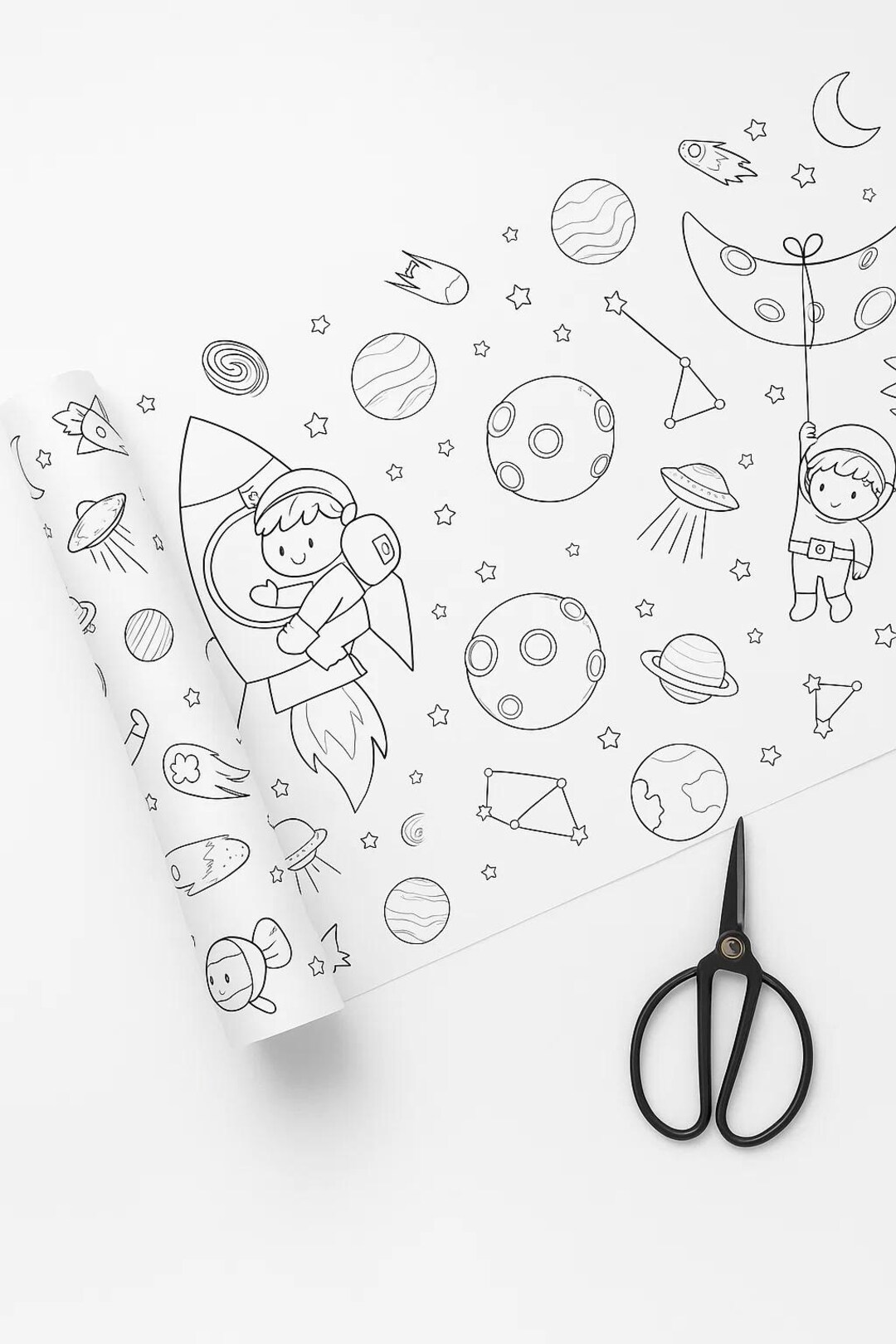 Kidose Space Animals Coloring Roll – Educational Art Activity, Kids ...