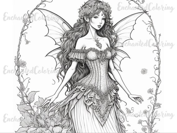 Realistic Fairy Adult Coloring Pages