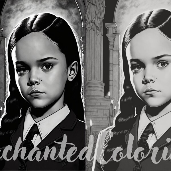 Wednesday Addams Printable Coloring Pages Etsy Ireland