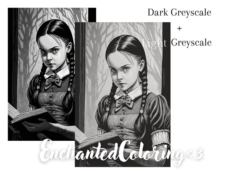 Wednesday Addams Jenna Ortega Coloring Page Printable Adult - Etsy