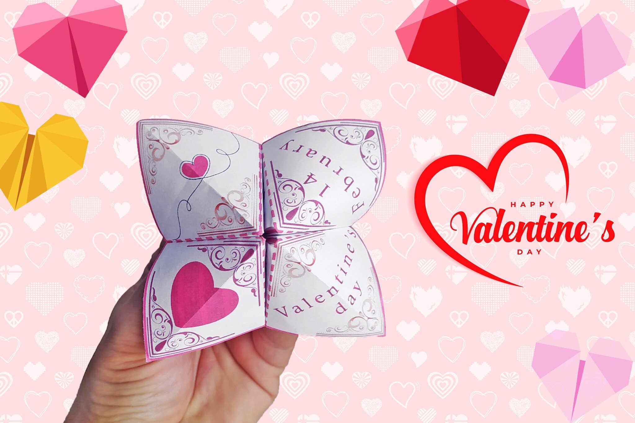 Origami Valentine's Day Printable Origami Decoration Valentine Digital ...