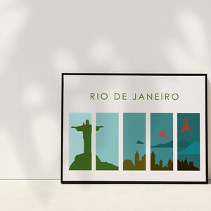 Travel Wall Art Printable Cityscape Wall Art Minimal Art Rio De Janeiro ...
