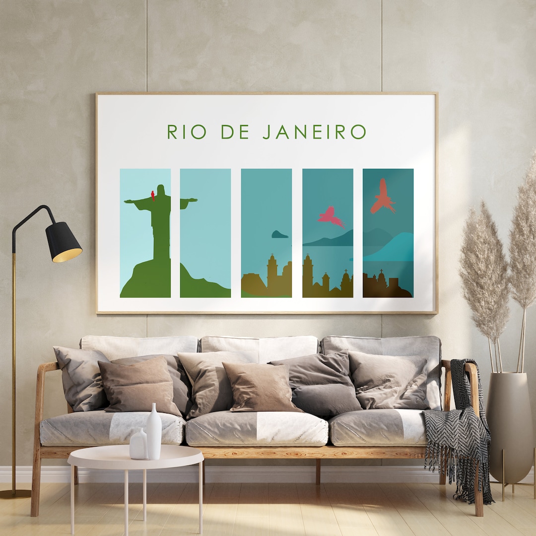 Travel Wall Art Printable Cityscape Wall Art Minimal Art Rio De Janeiro ...