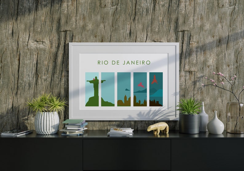 Travel Wall Art Printable Cityscape Wall Art Minimal Art Rio De Janeiro ...