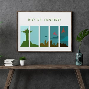 Travel Wall Art Printable Cityscape Wall Art Minimal Art Rio De Janeiro ...