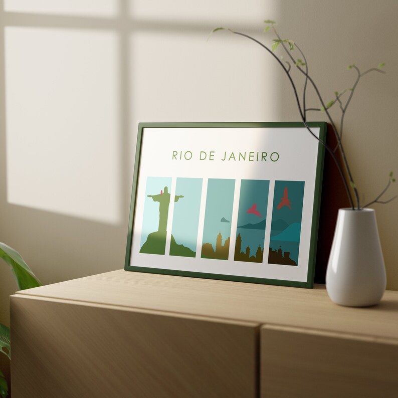 Travel Wall Art Printable Cityscape Wall Art Minimal Art Rio De Janeiro ...