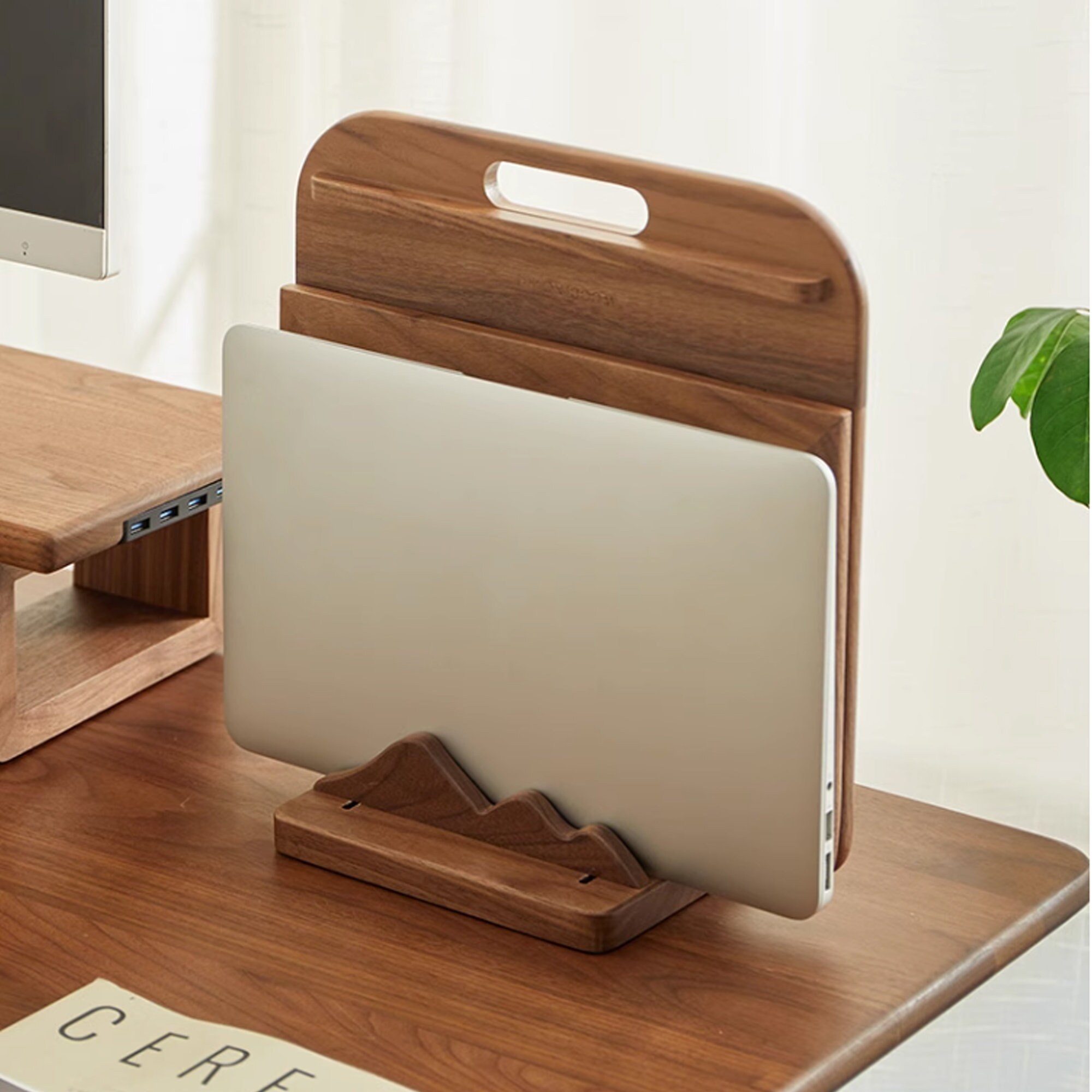 Vertical Laptop Stand Wood Laptop Stand Ergonomic Computer - Etsy