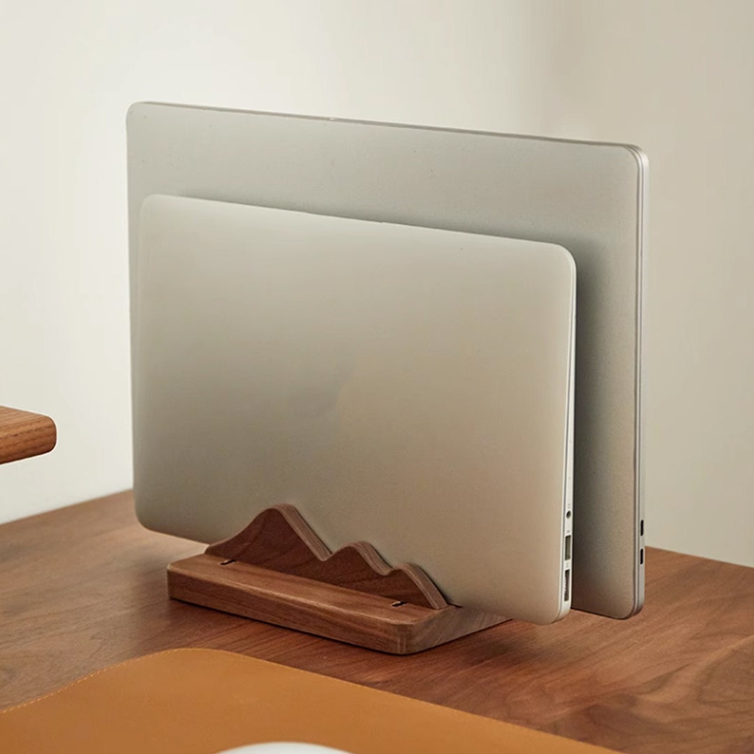Vertical Laptop Stand Wood Laptop Stand Ergonomic Computer - Etsy