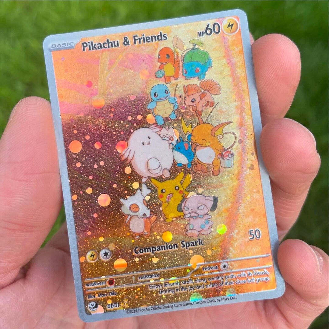 Custom Pocket Creature TCG Card - PKCHU. and Friends - Etsy