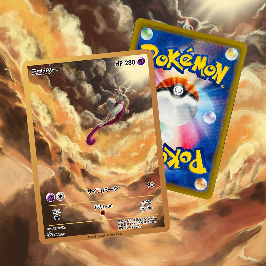 Benutzerdefinierte Pokémon Karte Mewtu Gold Karte - Etsy