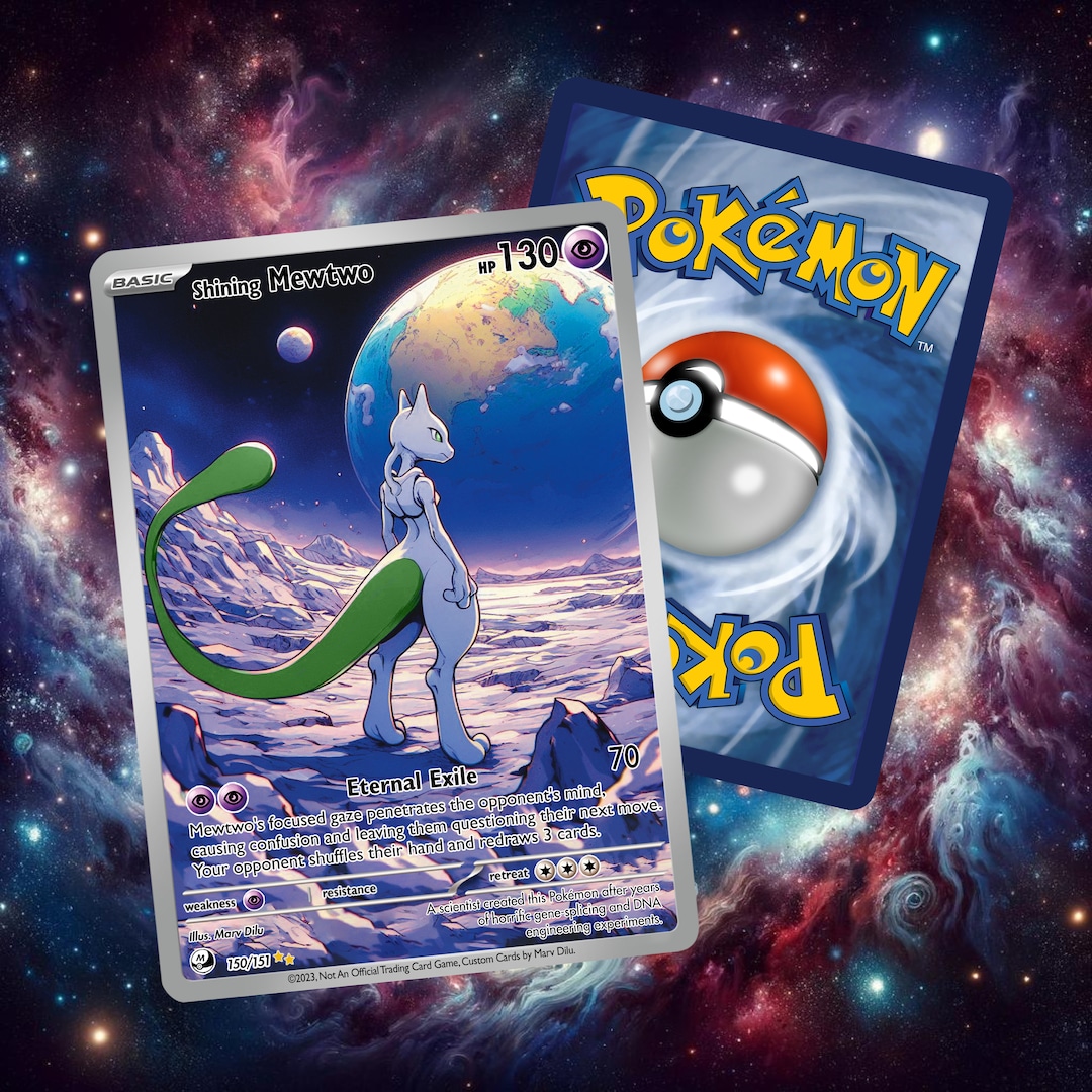 Custom Pokemoncard Exile Shining Mewtwo - Etsy UK