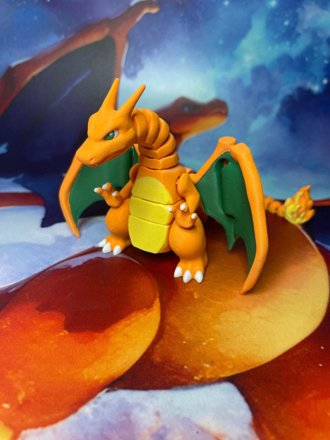 Pokémon Flexi Green Winged Charizard 3D Printed Decoration Multicolor - Etsy