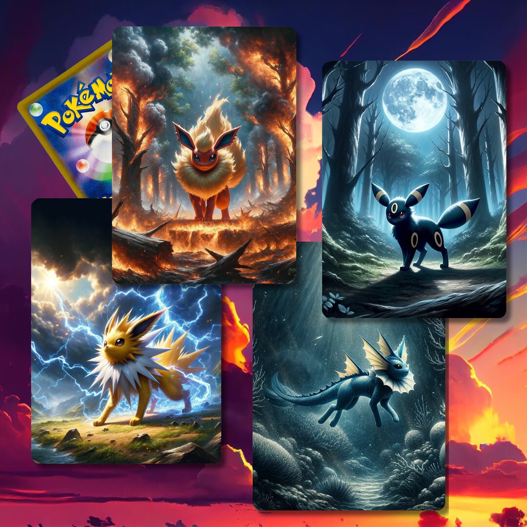 Custom Pokemon Card Eeveelutions in Grading Case Bundle - Etsy