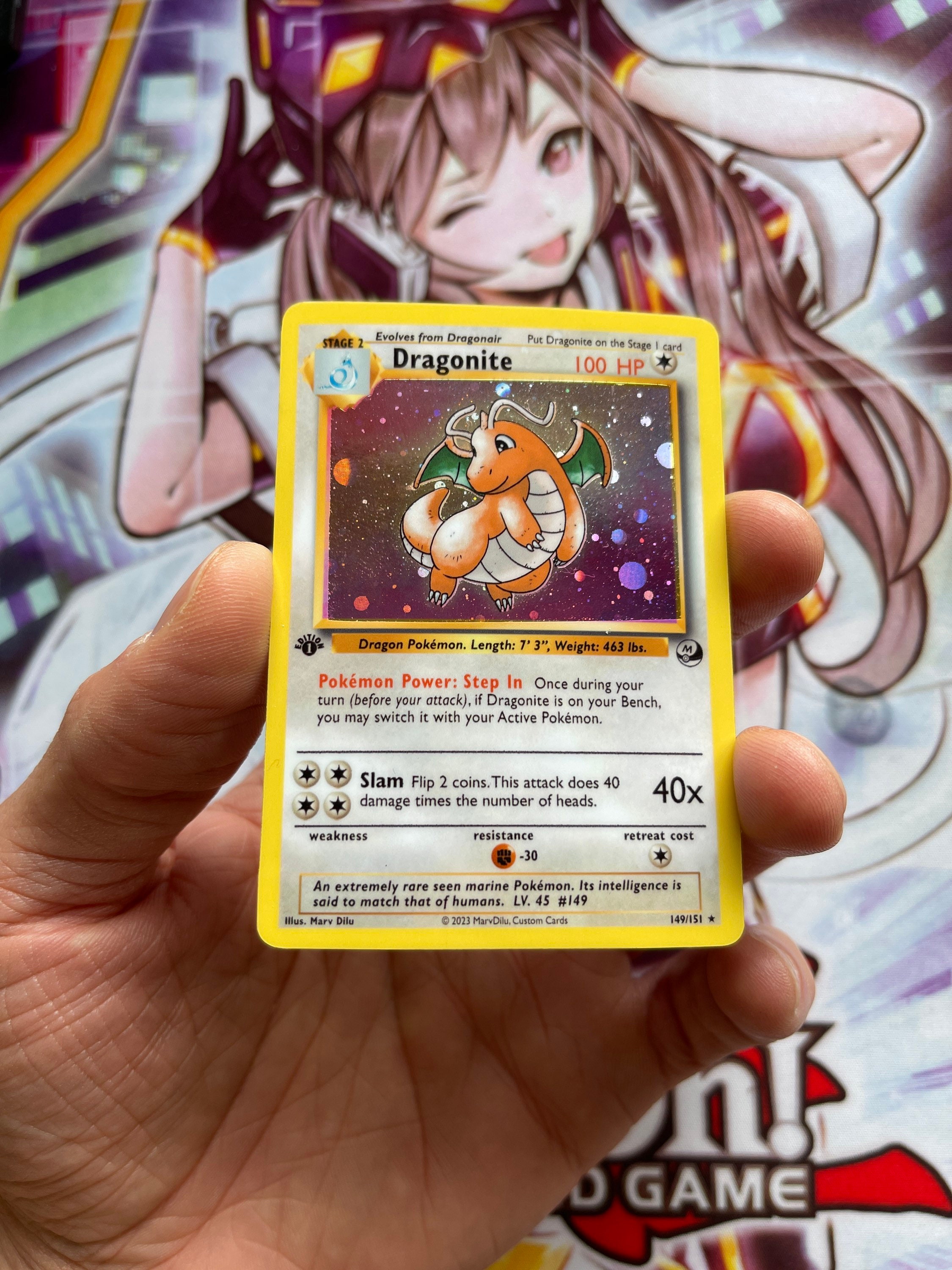 Custom Pokemoncard Dragonite - Etsy