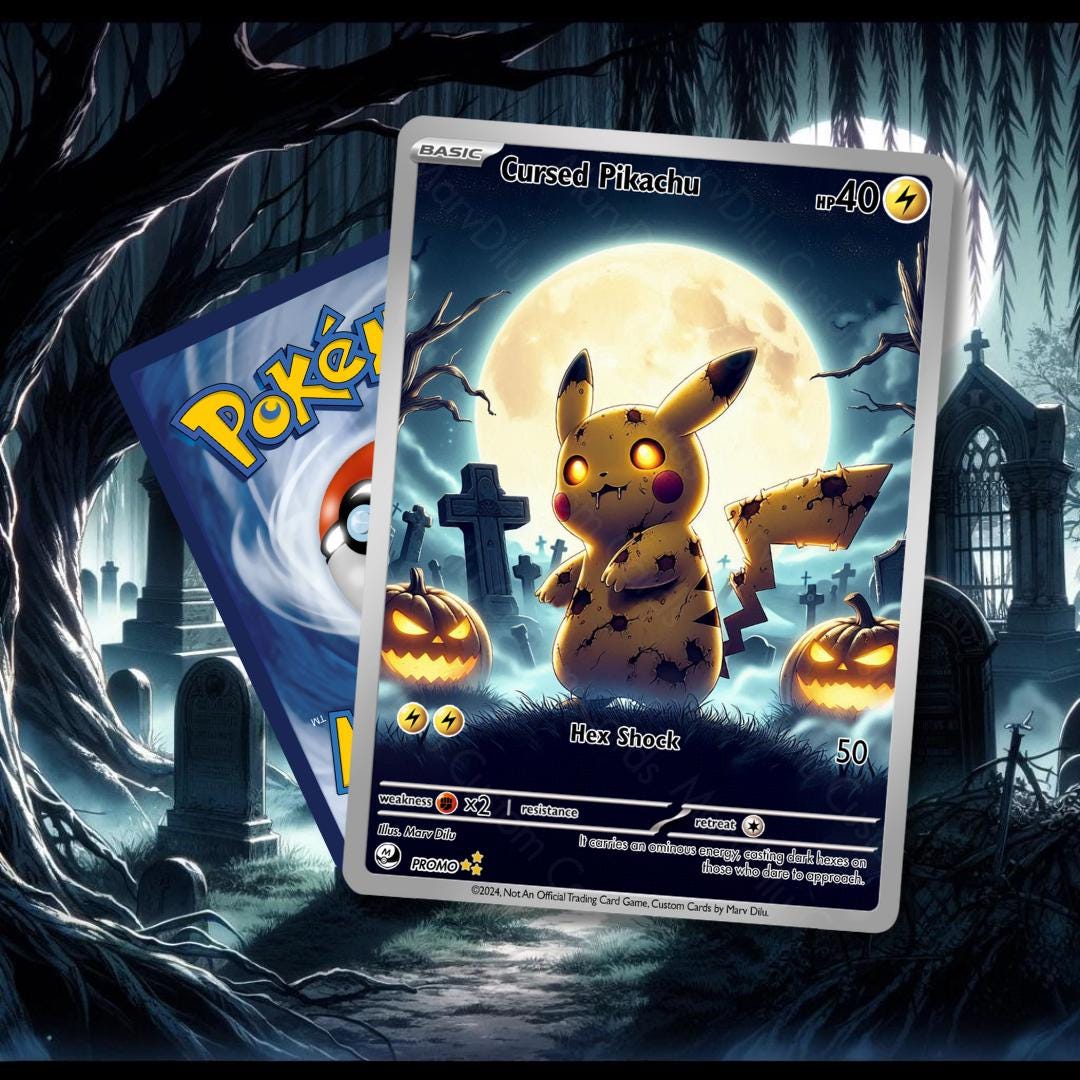 Custom Pokemoncard Cursed Pikachu Hallooween - Etsy
