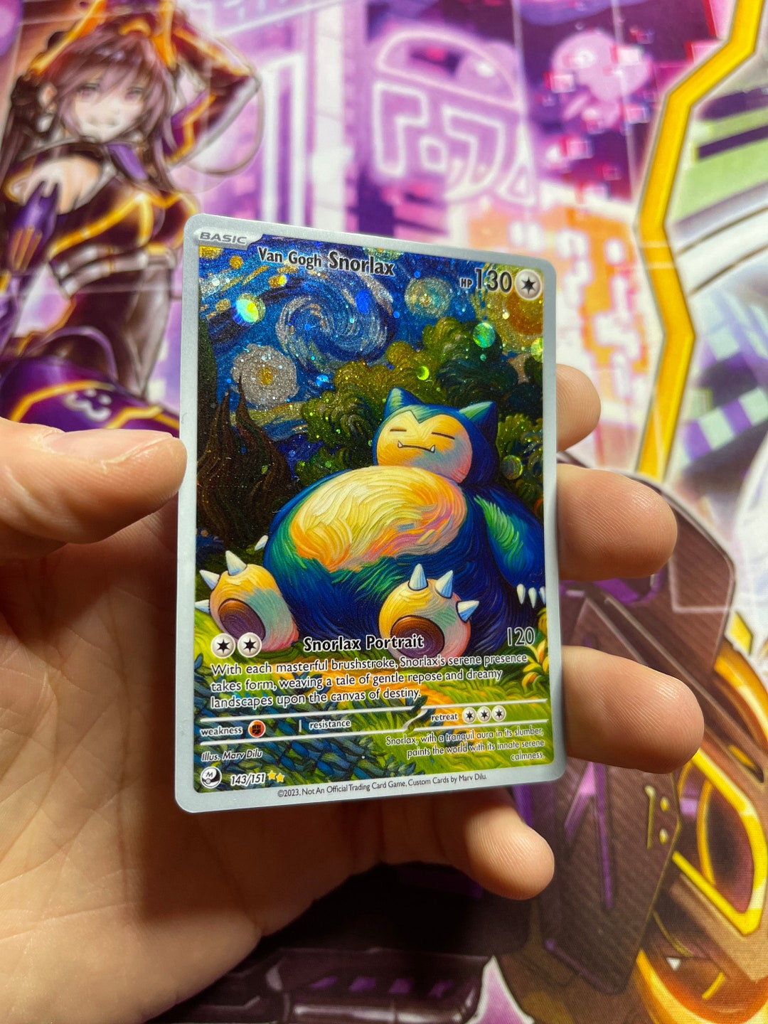 Custom Pokemon Card Snorlax Portrait Van Gogh - Etsy