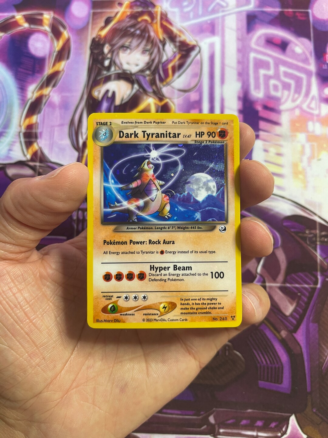 Custom Pokemoncard Shining Dark Tyranita - Etsy