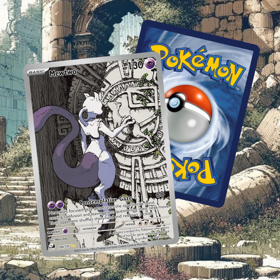 Custom Pokemoncard Mewtwo Modern Scarlet & Violet - Etsy Canada