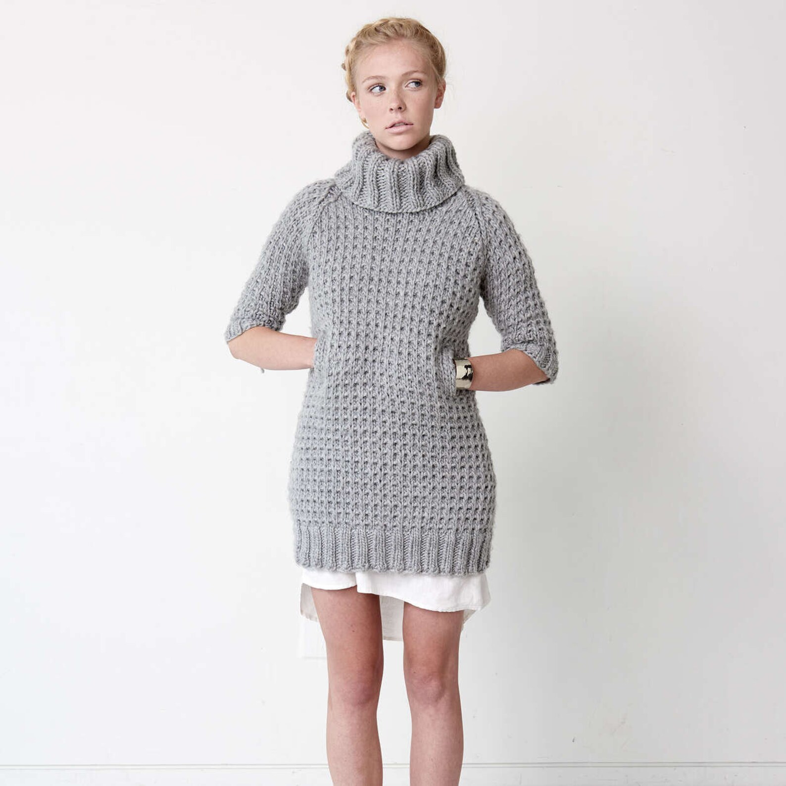 Knitting Pattern: Seamless Turtleneck Sweater, Boxy + Cropped Fit ...