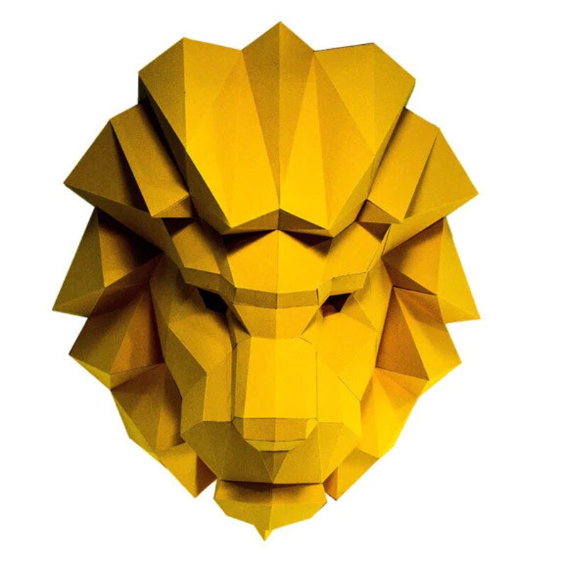Papercraft Lion 3D Template, Papercraft Lion Head - Etsy UK