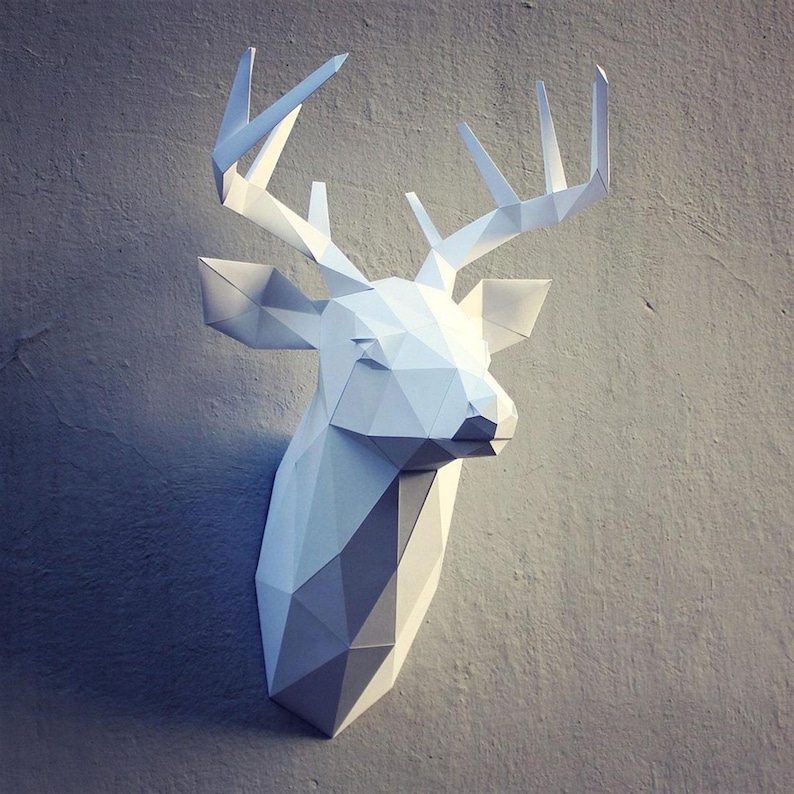 Papercraft Deer,3d Deer,papercraft,pdf Template,animal,paper Art ...