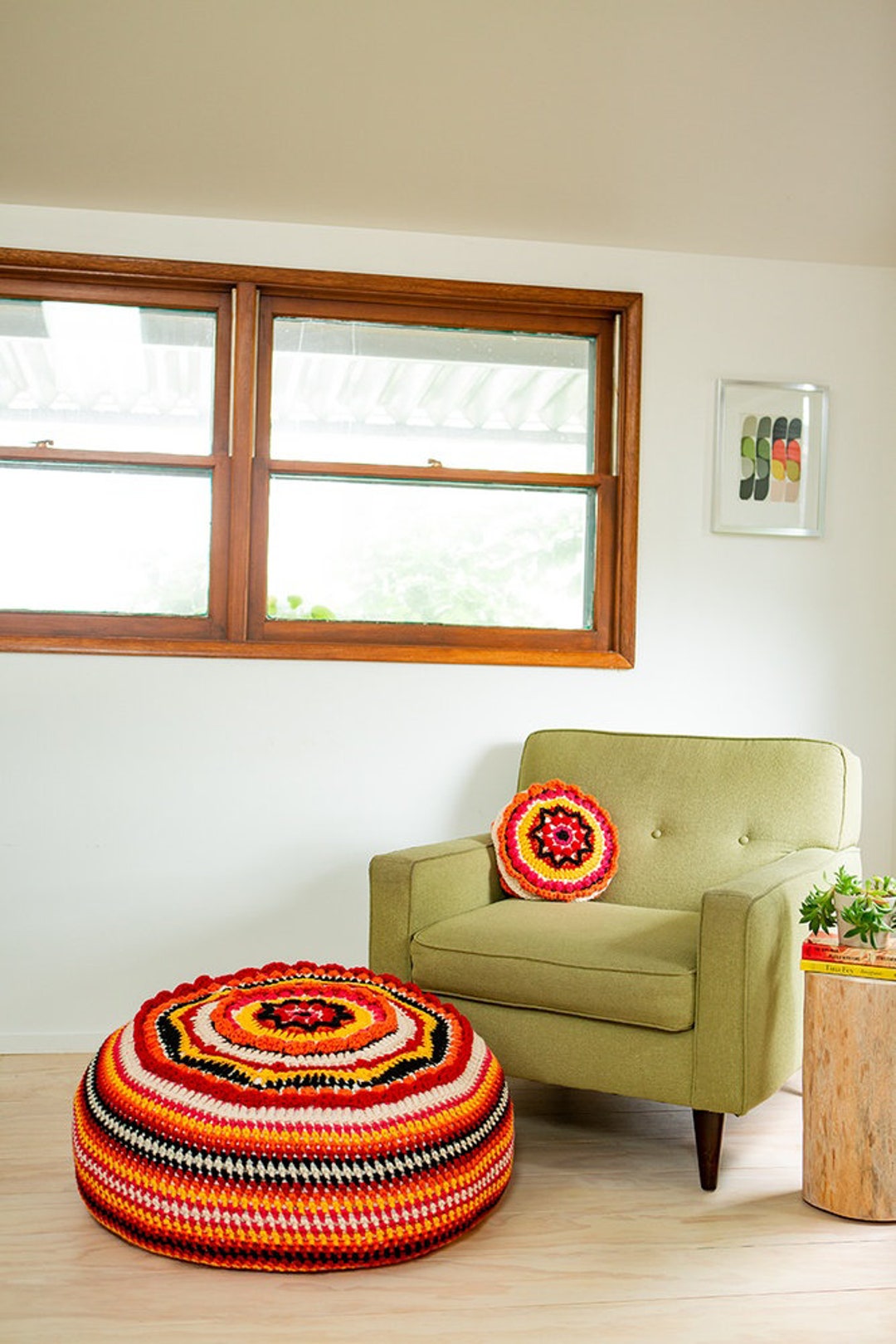 Pouffe & Cushion Crochet Pattern Set-pouffe-pillow-set Pattern-crochet ...