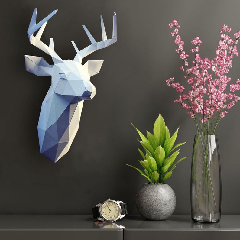 Papercraft Deer,3d Deer,papercraft,pdf Template,animal,paper Art ...