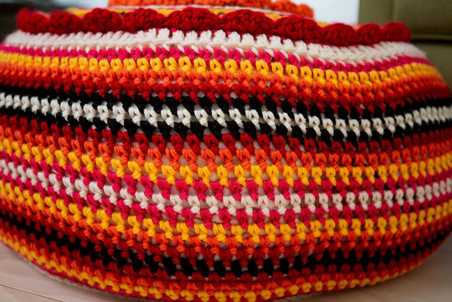 Pouffe & Cushion Crochet Pattern Set-pouffe-pillow-set Pattern-crochet ...