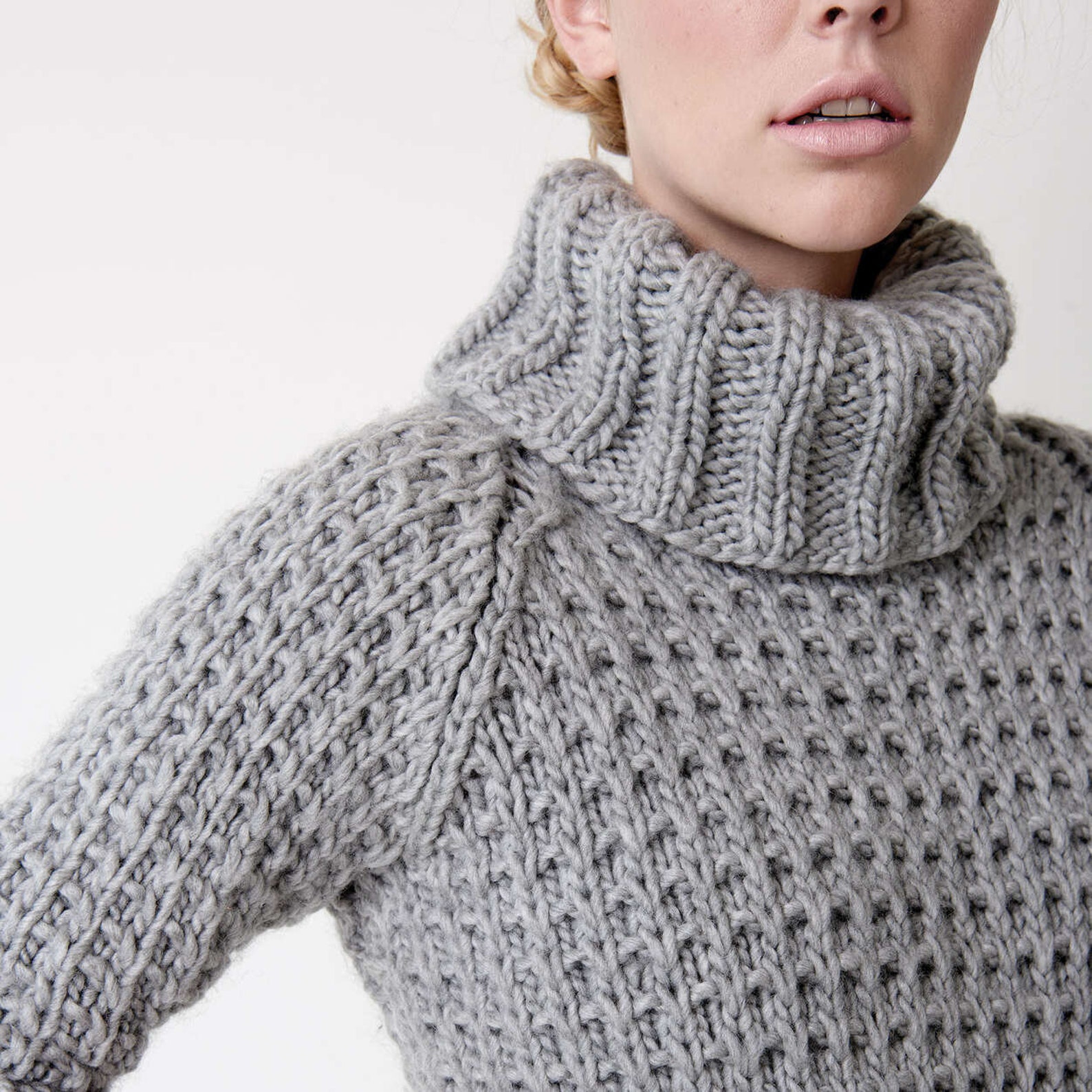 Knitting Pattern: Seamless Turtleneck Sweater, Boxy + Cropped Fit ...