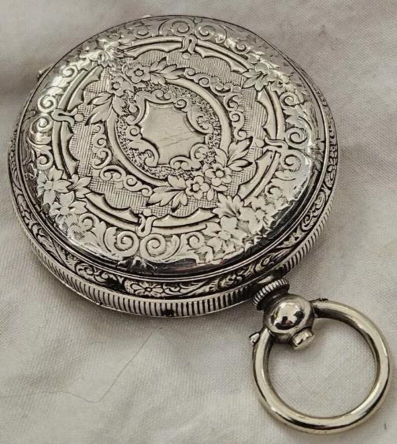 Antique 1880s Swiss-made "the Plan Watch" 0800 Silver Pocket Watch With ...