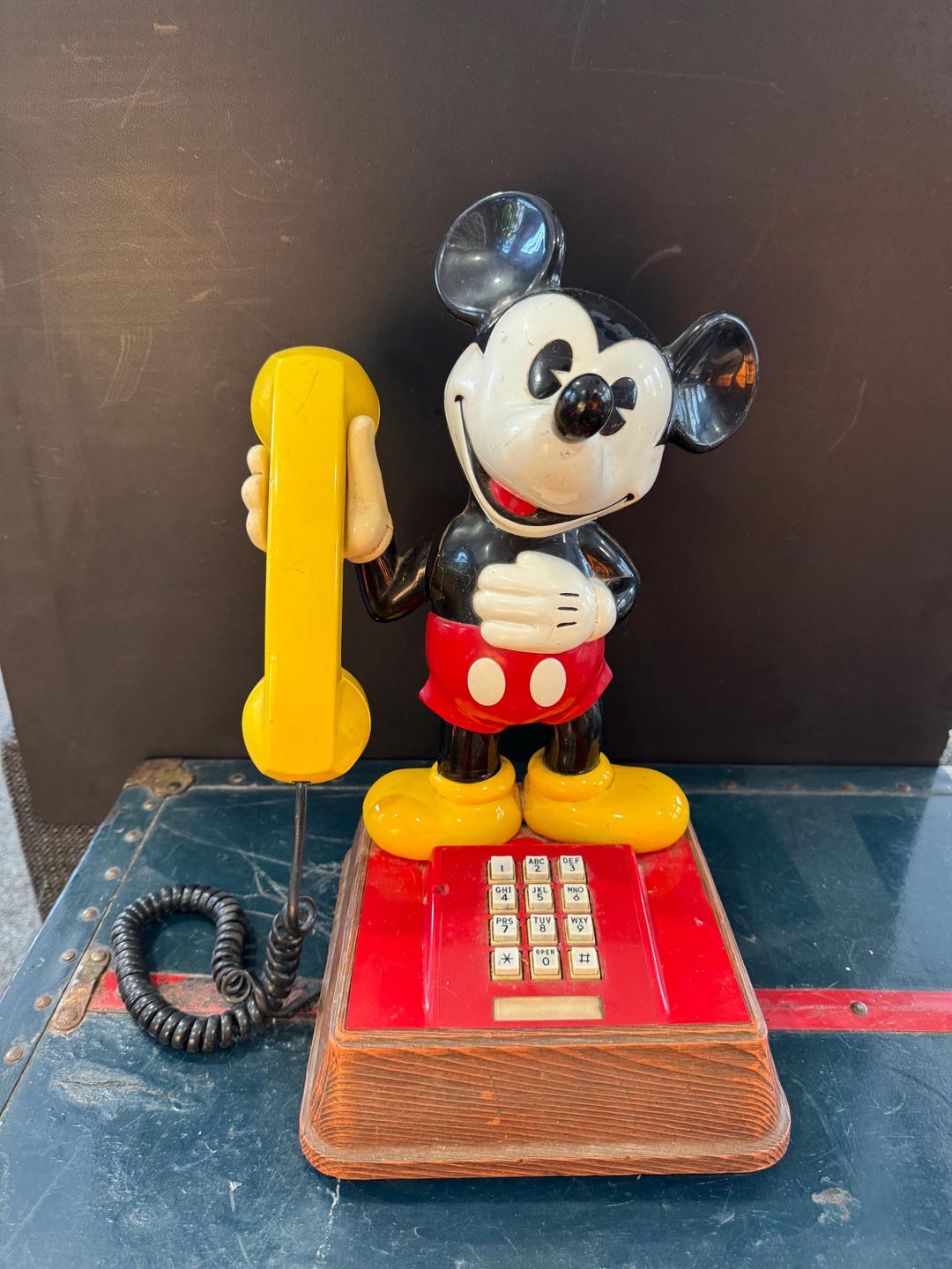 Vintage Mickey Mouse Rotary Push Dial Phone - Etsy