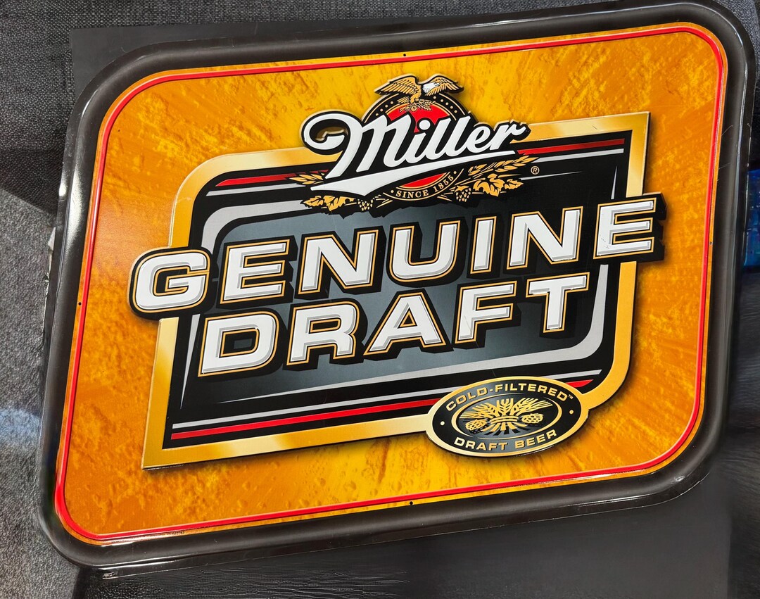 Miller Genuine Draft Tin Advertisement Sign - Etsy