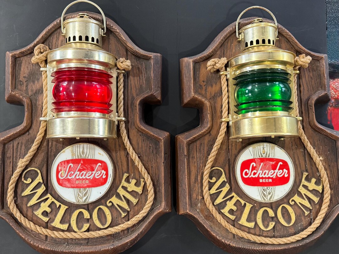 Vintage Schaefer Lighted Welcome Signs - Etsy