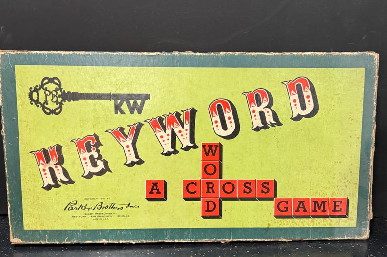 Vintage Keyword Board Game - Etsy