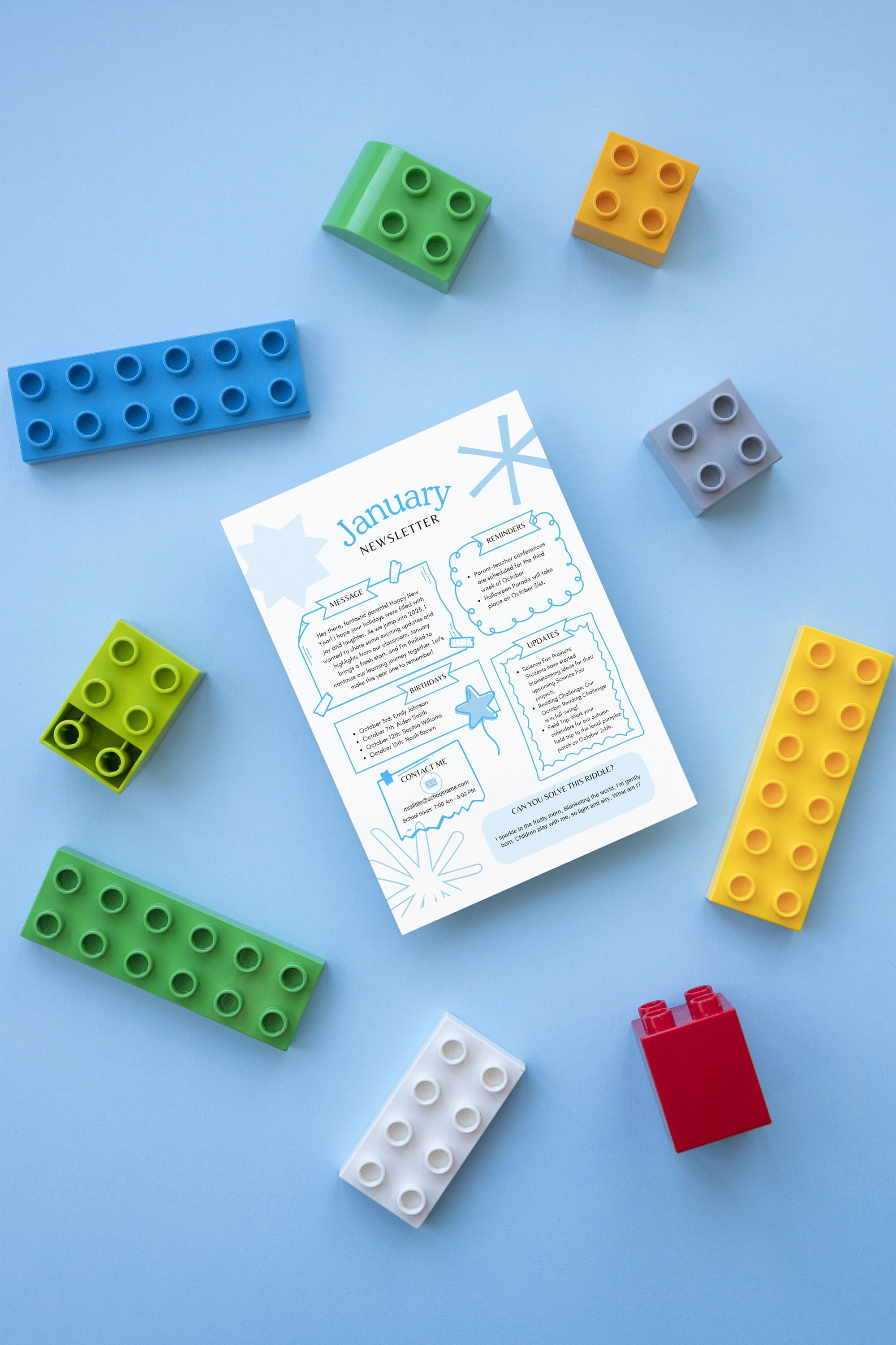 Newsletter Template Bundle, Editable Newsletter, Monthly Newsletter ...