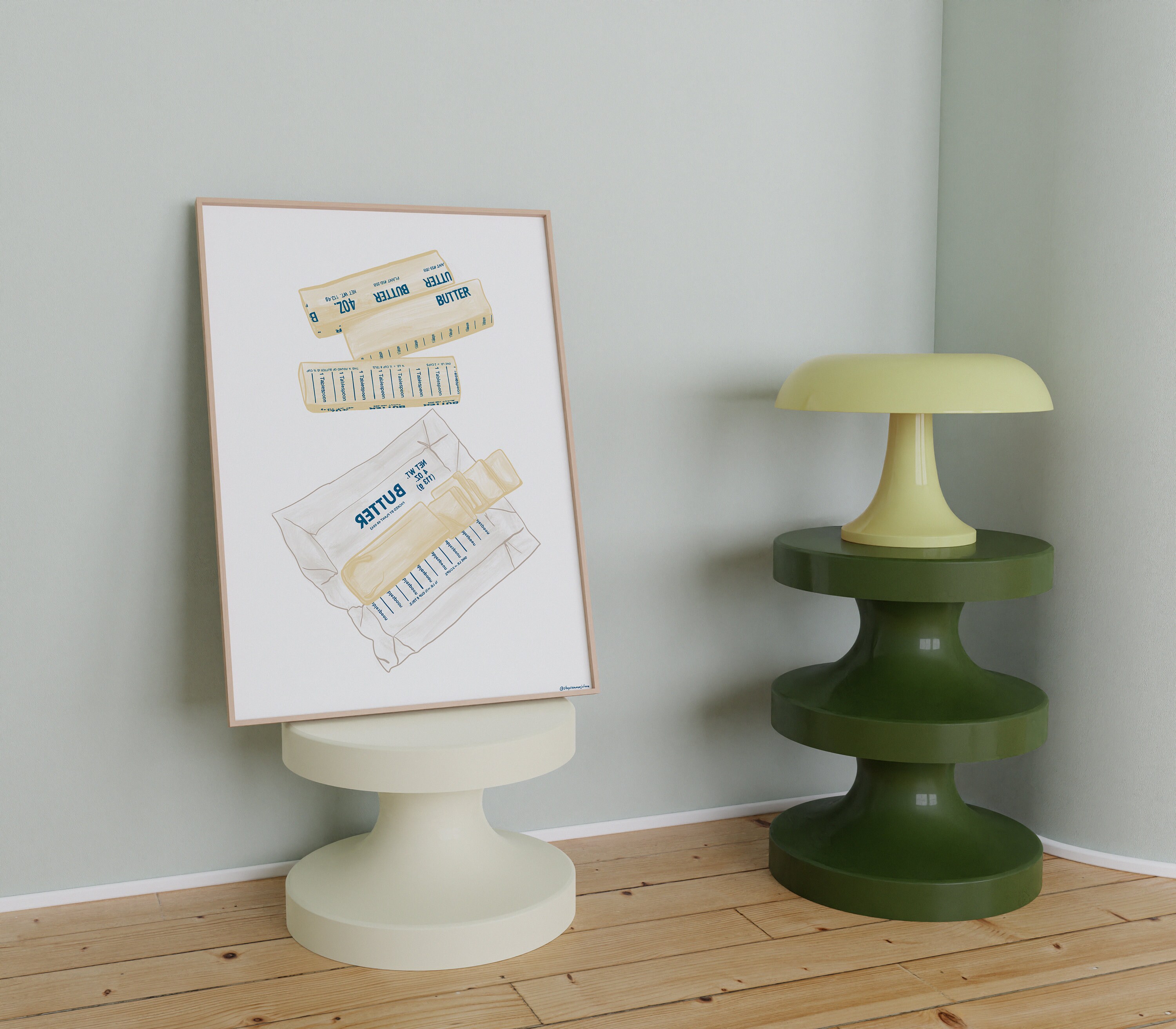 Butter Illustration Kitchen Decor Unique Art Print Food - Etsy